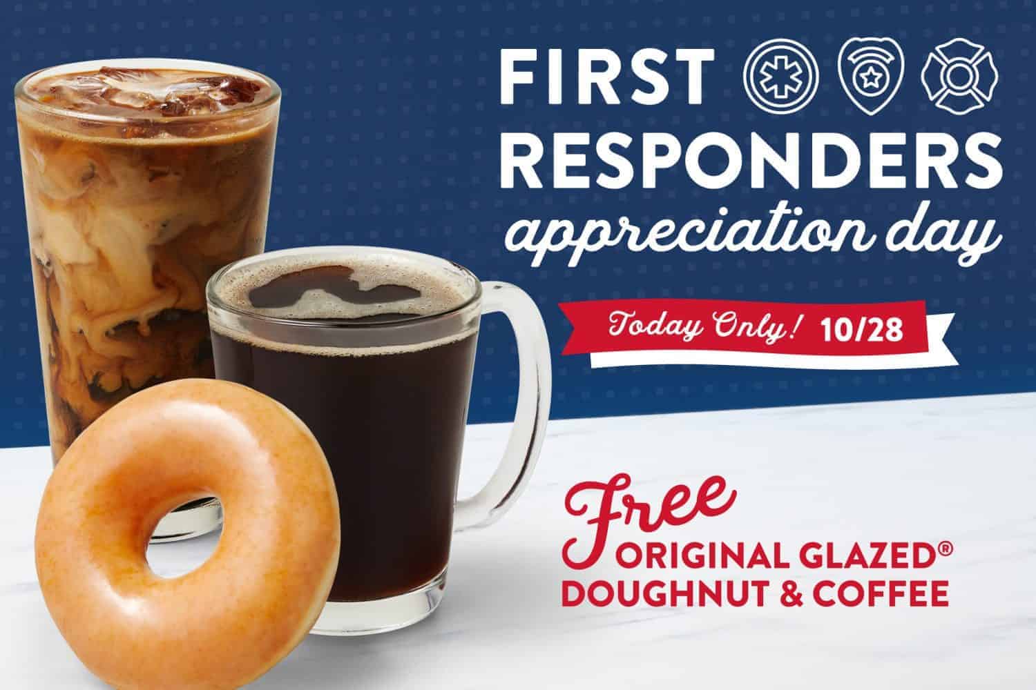 Krispy Kreme: FREE coffee and donut for local heroes on First ...