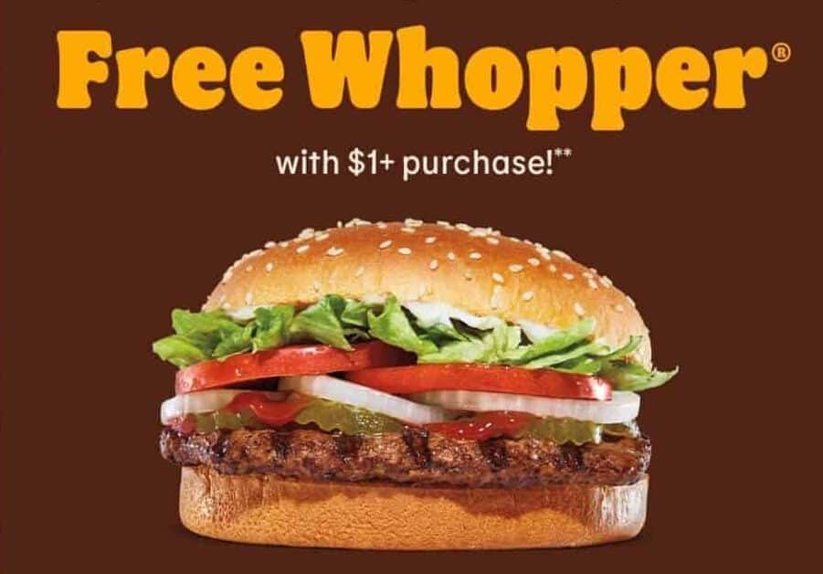Receive a FREE Whopper from Burger King just for entering this contest ...