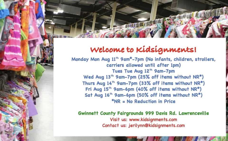 Kidsignments: huge consignment sale on kids' items this week in ...