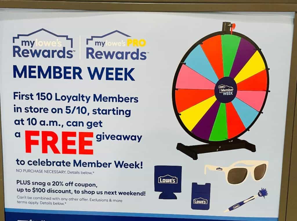 Lowe’s hosts an in-store giveaway with free gifts and a 20% off coupon ...